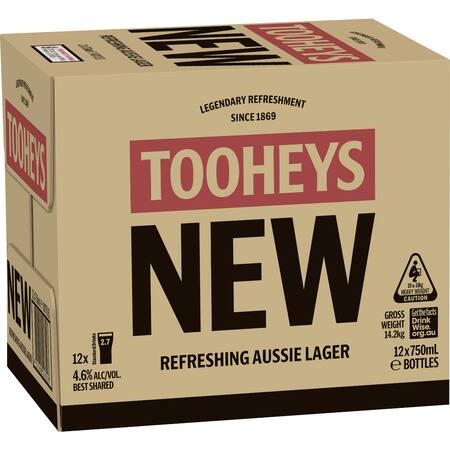 Get Tooheys New Lager Bottles 750ml x 12 Pack delivered to your ...