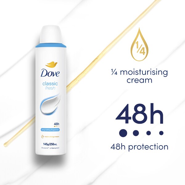 Dove Antiperspirant Deodorant Classic 48h 250 Ml | Woolworths