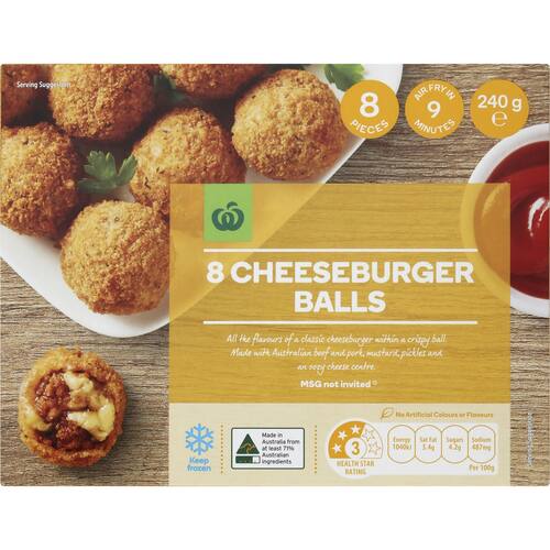Woolworths Cheeseburger Balls 8 pack | bunch