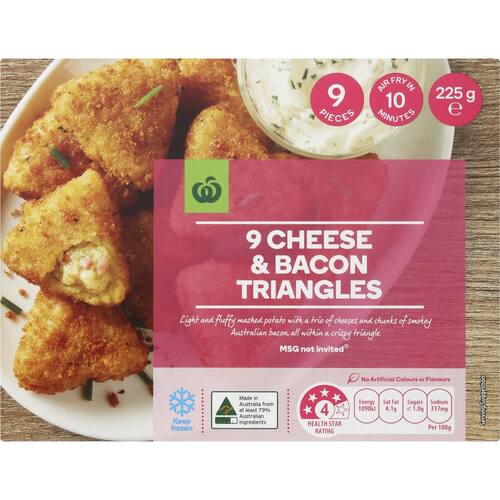 Woolworths Cheese & Bacon Triangles 9 pack | bunch