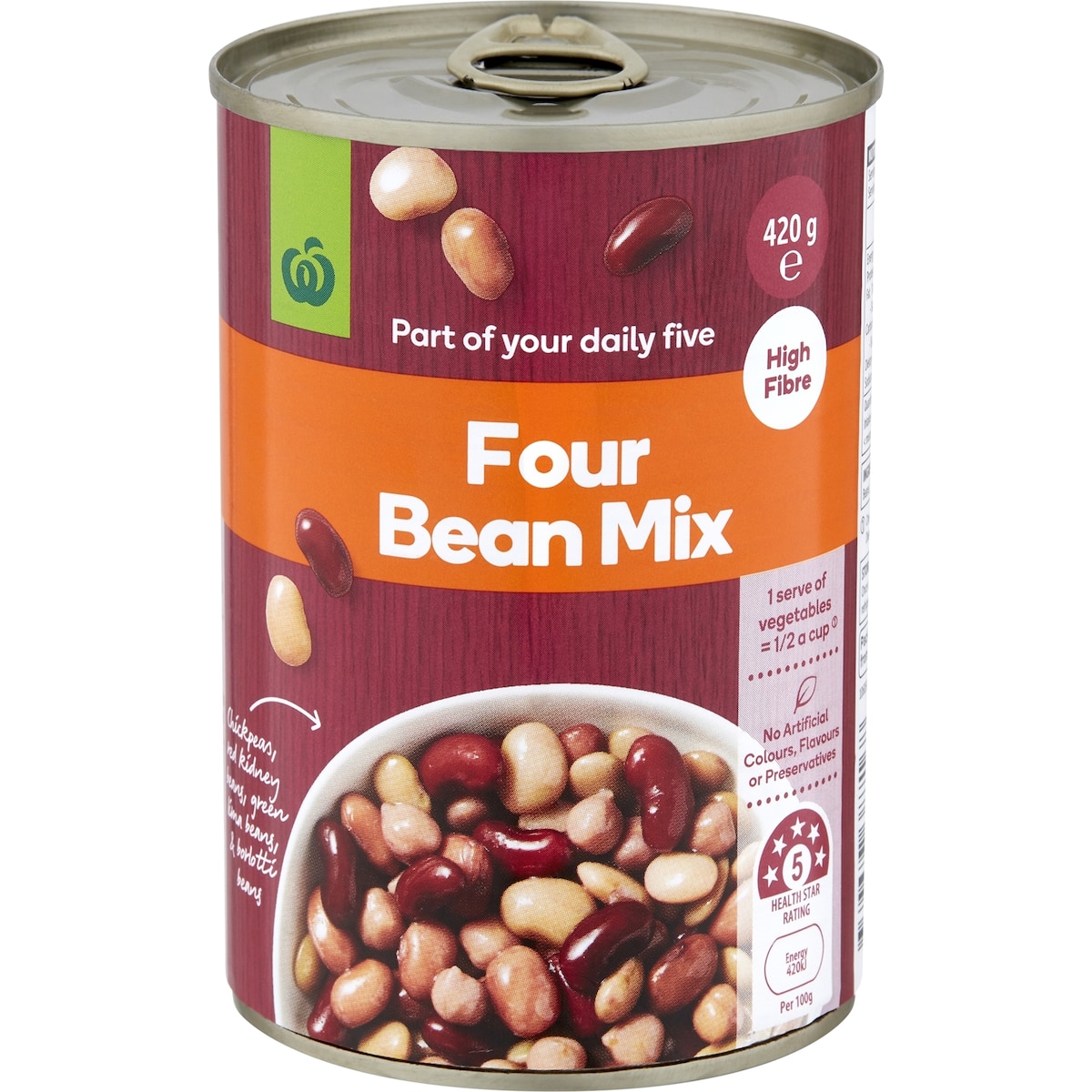 Woolworths Four Bean Mix 420g | bunch