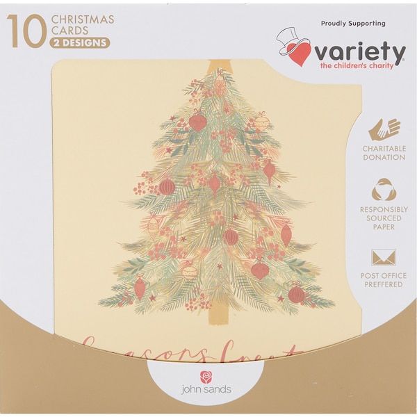John Sands Christmas Boxed Cards Christmas & Greetings 10 pack | Woolworths