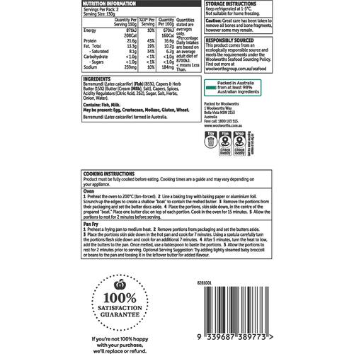 Woolworths COOK Australian Barramundi With Caper Butter 260g-NSW,VIC,SA ...