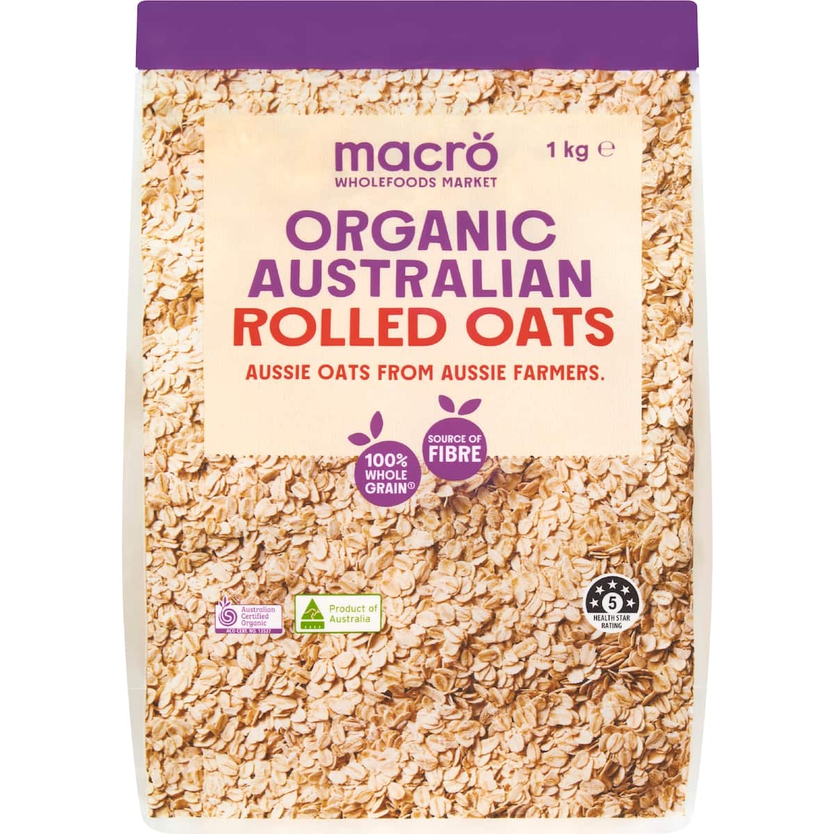 Macro Organic Australian Rolled Oats 1kg | bunch