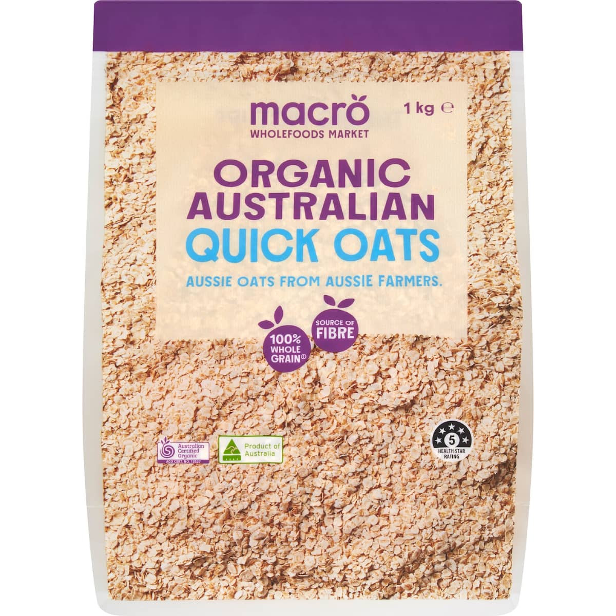 Macro Organic Quick Oats 1kg | bunch