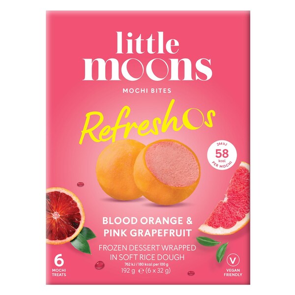 Little Moons Mochi Bites Refreshos Blood Orange & Grapefruit 6 pack ...