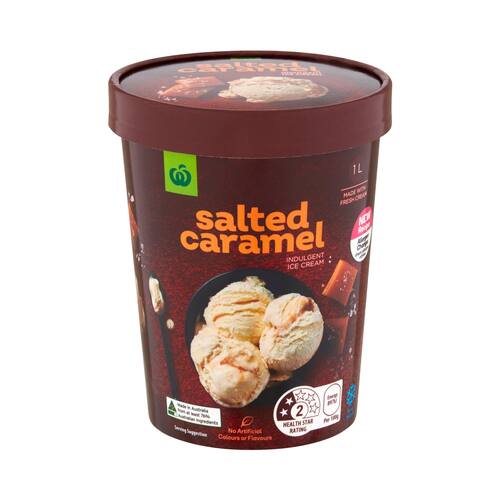 Woolworths Salted Caramel Ice Cream 1L | bunch