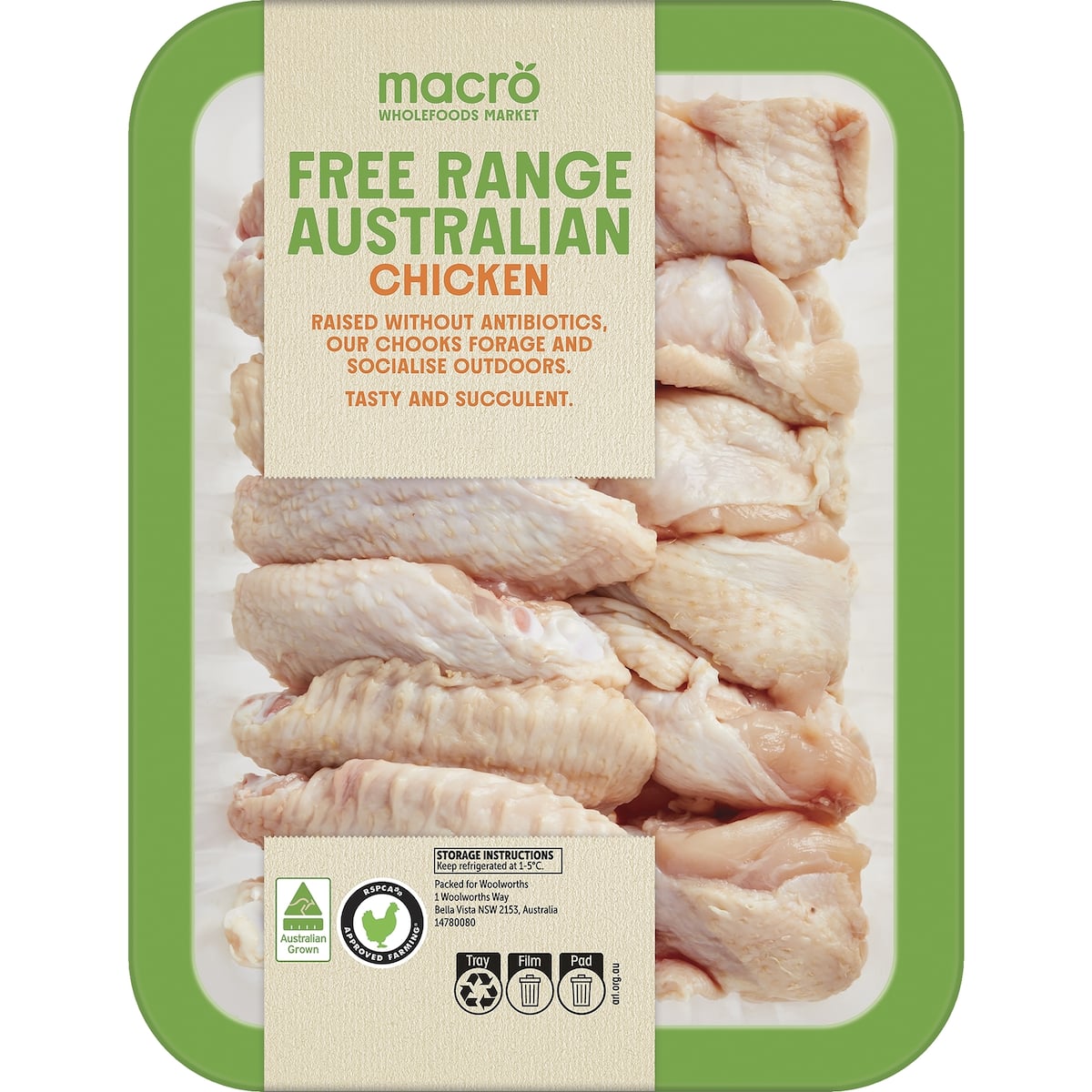 Macro Free Range Chicken Wing Nibbles 600g - 800g | bunch