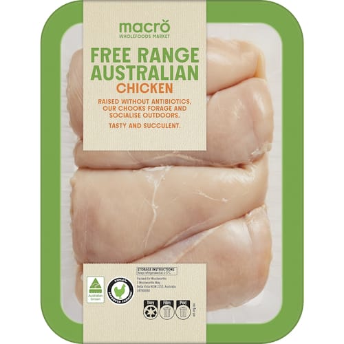 Macro Free Range Australian Chicken Breast Fillet 950g - 1.25kg | bunch