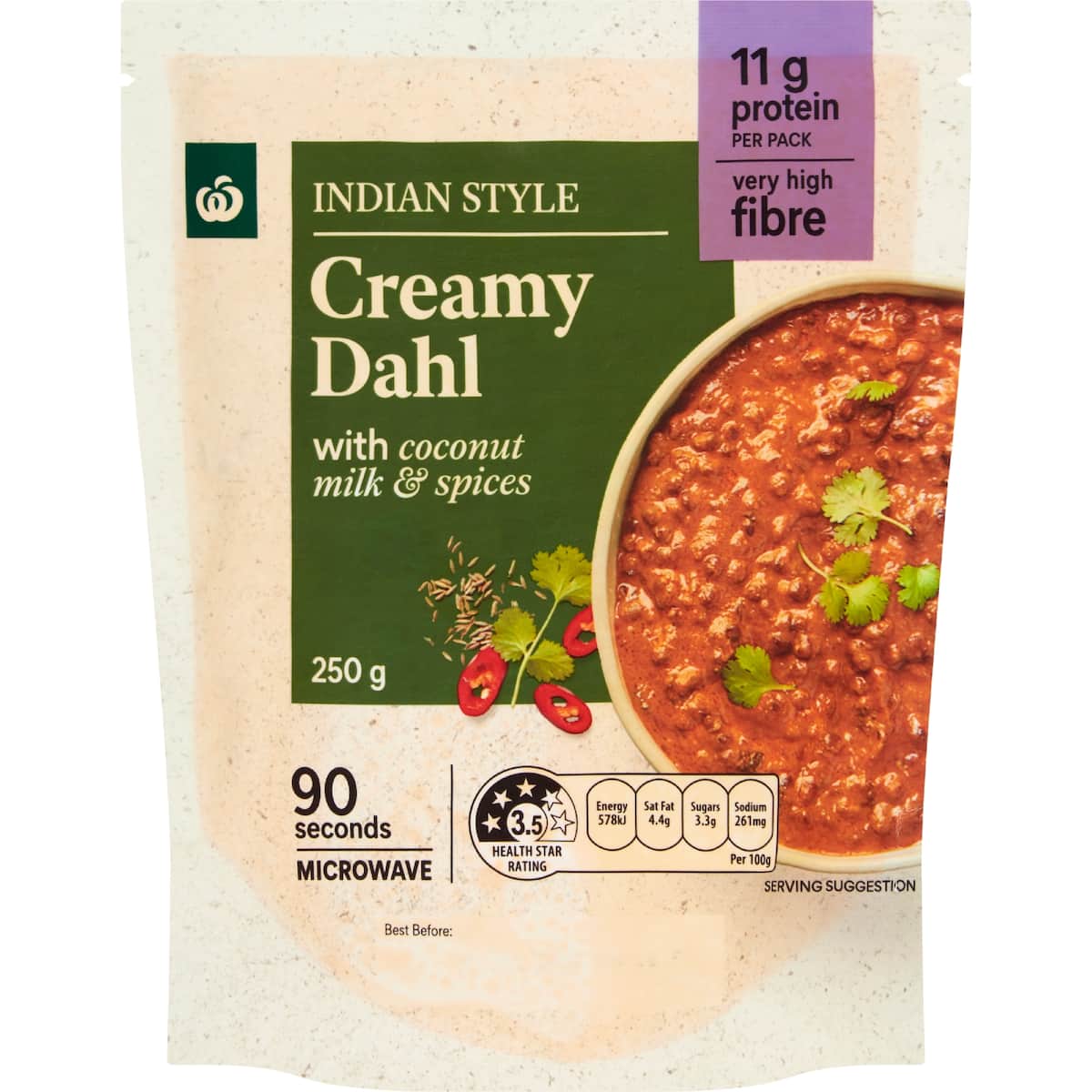 Woolworths Indian Style Creamy Dahl 250g | bunch