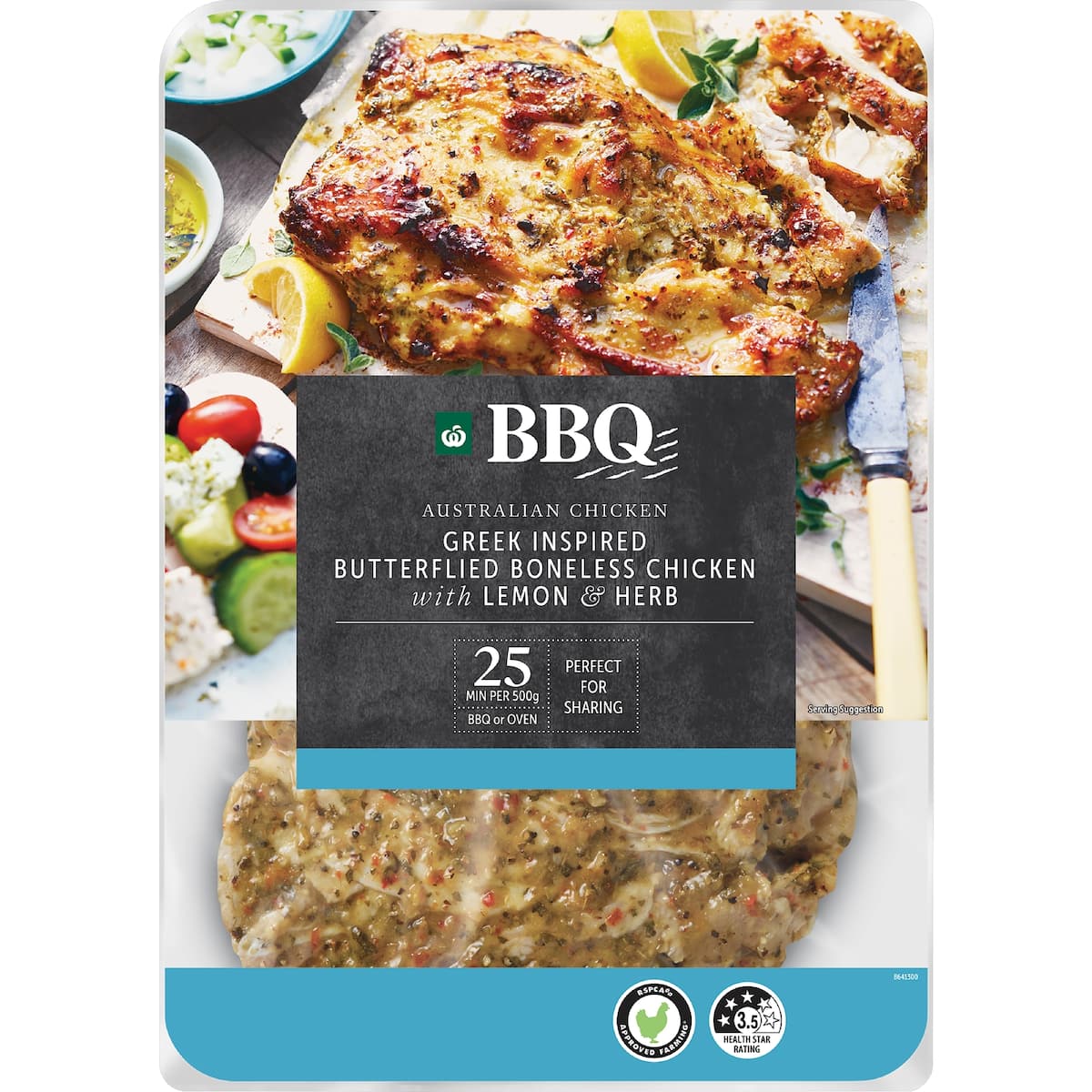 Woolworths BBQ Boneless Butterflied Chicken Greek Style 850g - 1.25kg ...