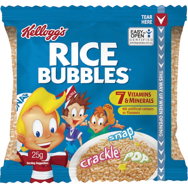 Kellogg’s RICE BUBBLES CEREAL SACHET 25G X30 PACK | Woolworths