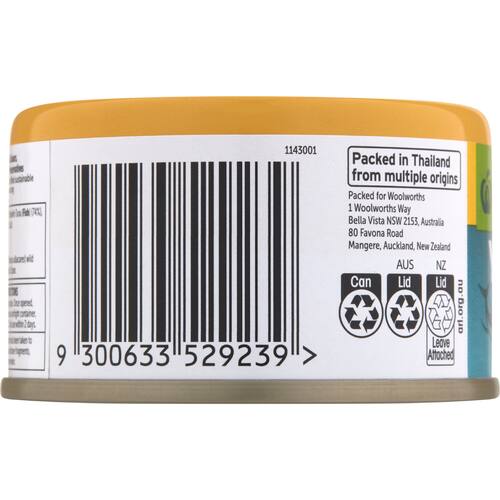 Woolworths Yellowfin Tuna In Springwater 95g | bunch
