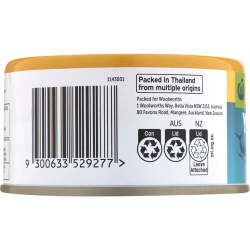 Woolworths Yellowfin Tuna In Springwater 185g | bunch