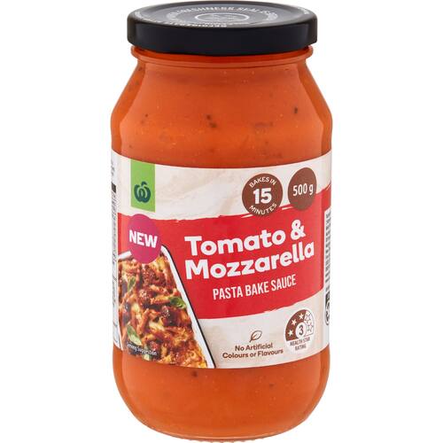 Woolworths Creamy Tomato and Mozzarella Pasta Bake Sauce 500mL | bunch