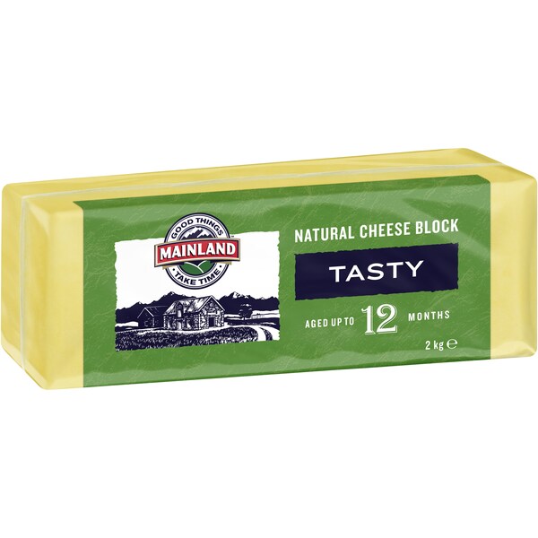 Mainland Tasty Cheese Block 2kg | Woolworths