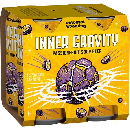 Get Colossal Brewing Inner Gravity Passionfruit Sour Beer Cans 375ml x ...