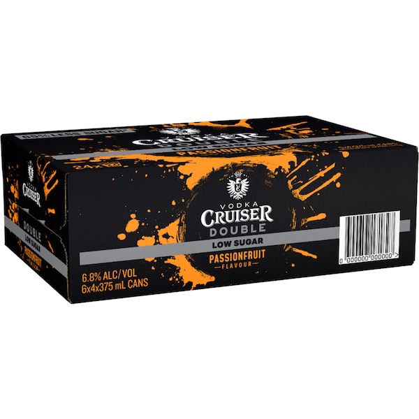 Smirnoff Vodka Cruiser Double Passionfruit Cans 375mL x 24 Pack ...