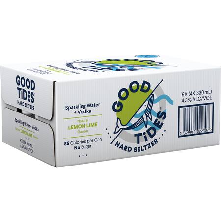 Get Good Tides Hard Seltzer Lemon Lime Cans 330mL x 24 case delivered ...