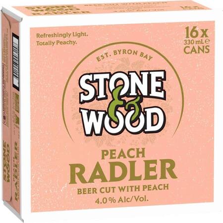 Get Stone &Wood Radler Peach Cans 4x4x330ml delivered to your doorsteps ...