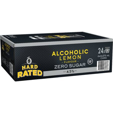 Get Hard Rated Vodka Lemon, Zero Sugar Can 375mL x 24 Case delivered to ...