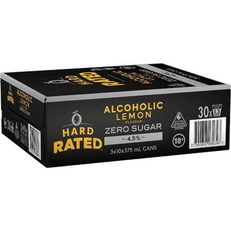 Get Hard Rated Alcoholic Lemon No Sugar Cans 375mL x 30 pack delivered ...