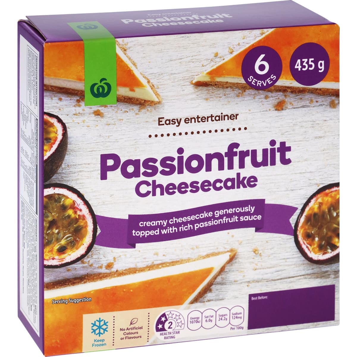 Woolworths Frozen Passionfruit Cheesecake 435g | bunch