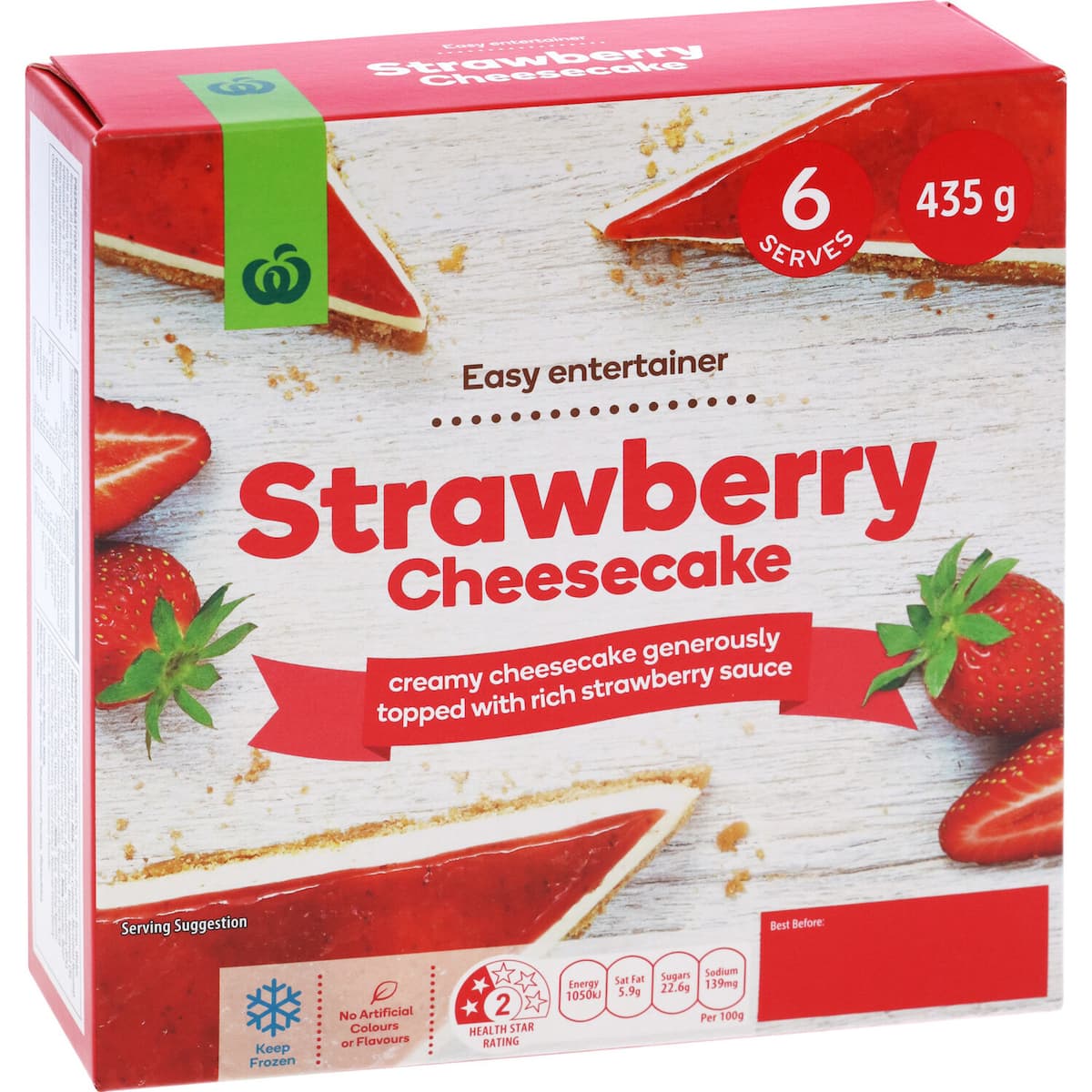 Woolworths Cheesecake Strawberry 435g | bunch