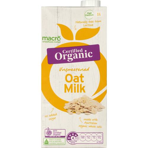 Macro Organic Oat Milk Unsweetened 1L | bunch