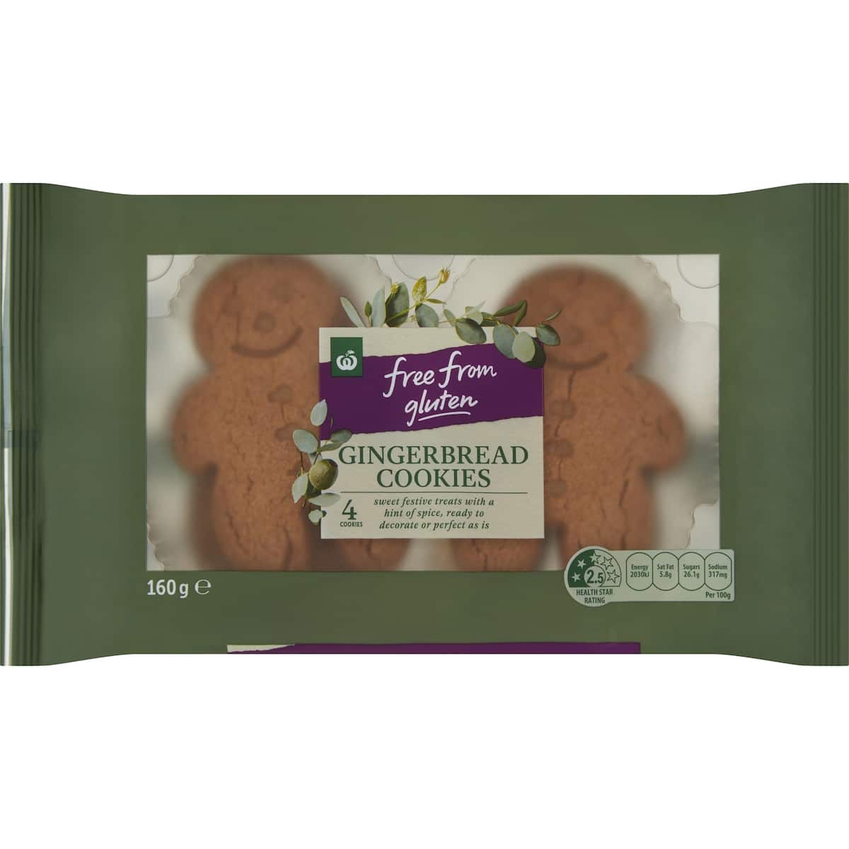 Woolworths Free From Gluten Gingerbread Men 160g | bunch