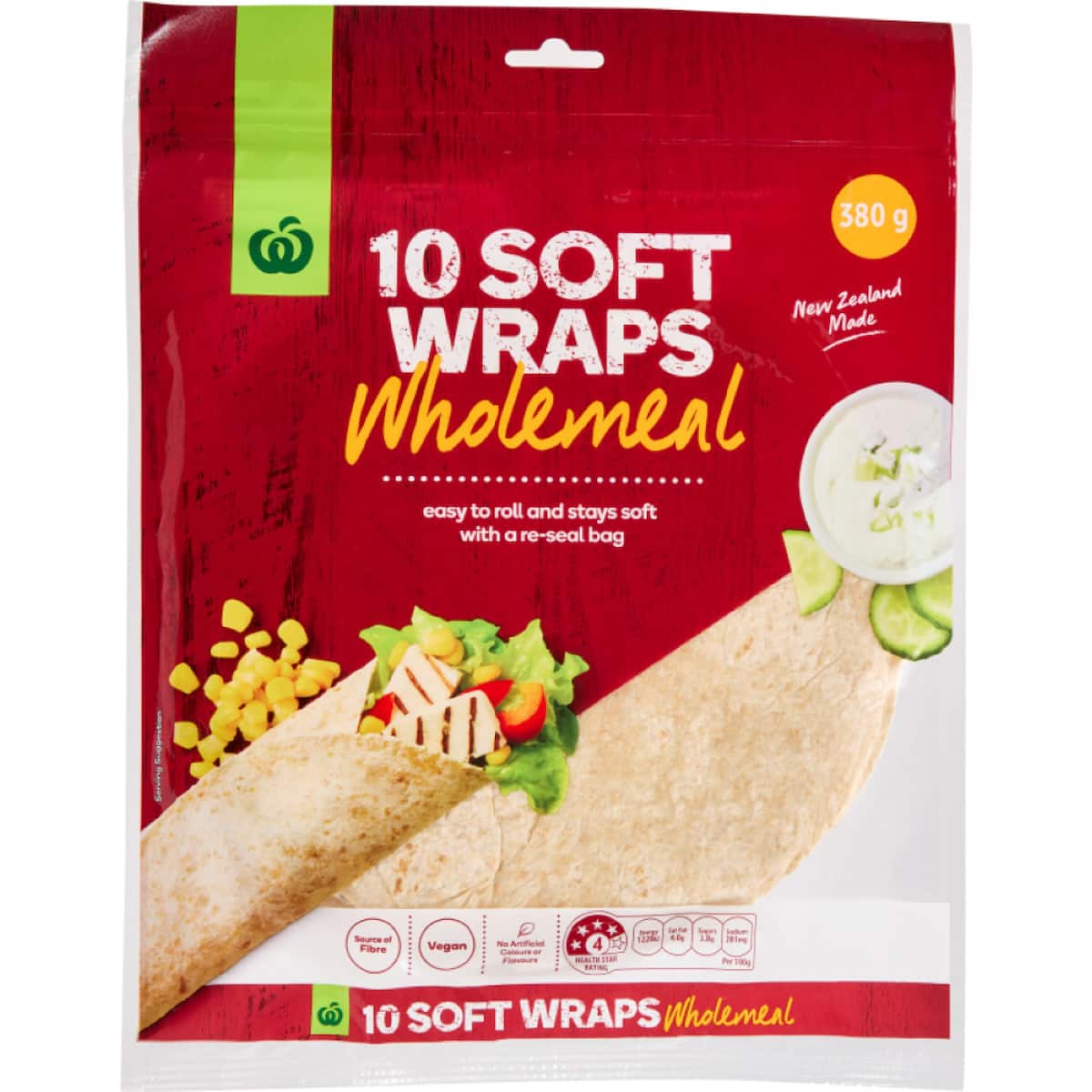 Woolworths 10 Wraps Wholemeal | bunch