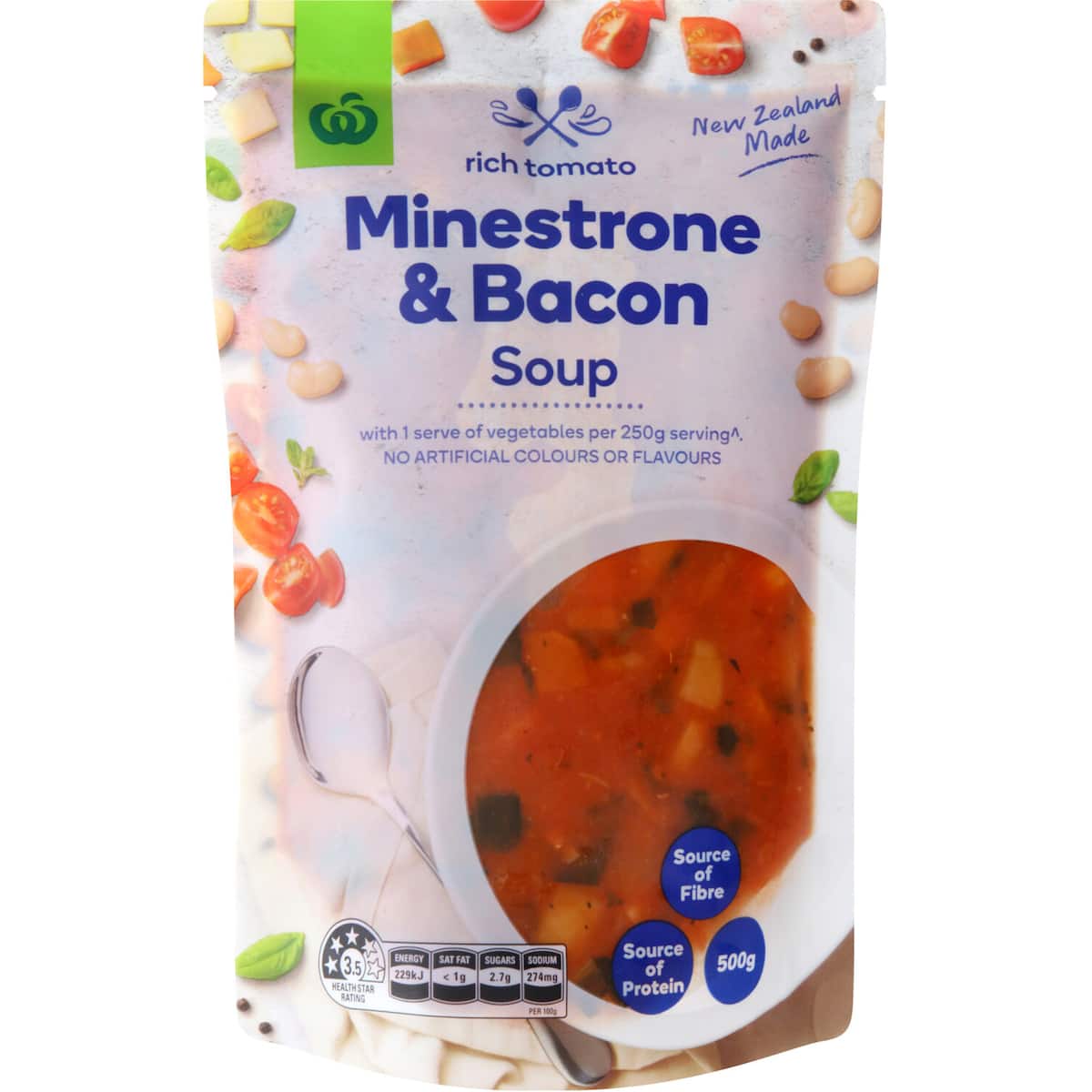Woolworths Chilled Soup Minestrone and Bacon | bunch