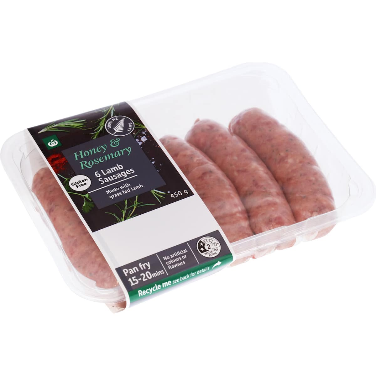 Woolworths Premium Lamb Rosemary & Honey Sausages 450g | bunch
