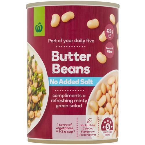 Woolworths Beans Butter 420g | bunch