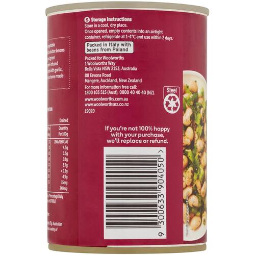 Woolworths Beans Butter 420g | bunch