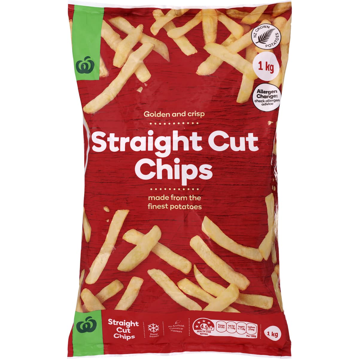 Woolworths Fozen Chips Straight Cut 1kg | bunch