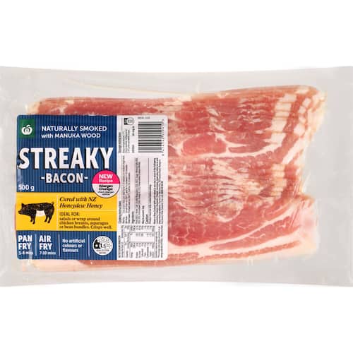 Woolworths Streaky Bacon Honey Cured 500g | bunch