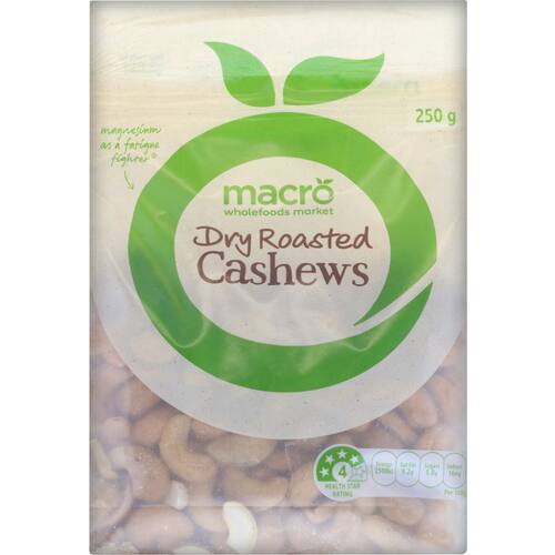 Macro Cashews Dry Roasted 250g | bunch