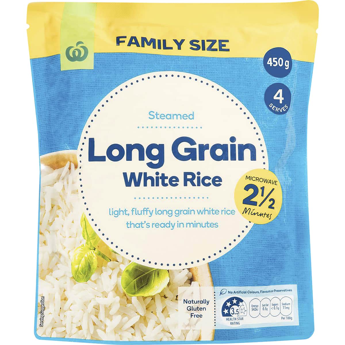 Woolworths Microwave Long Grain Rice 450g | bunch