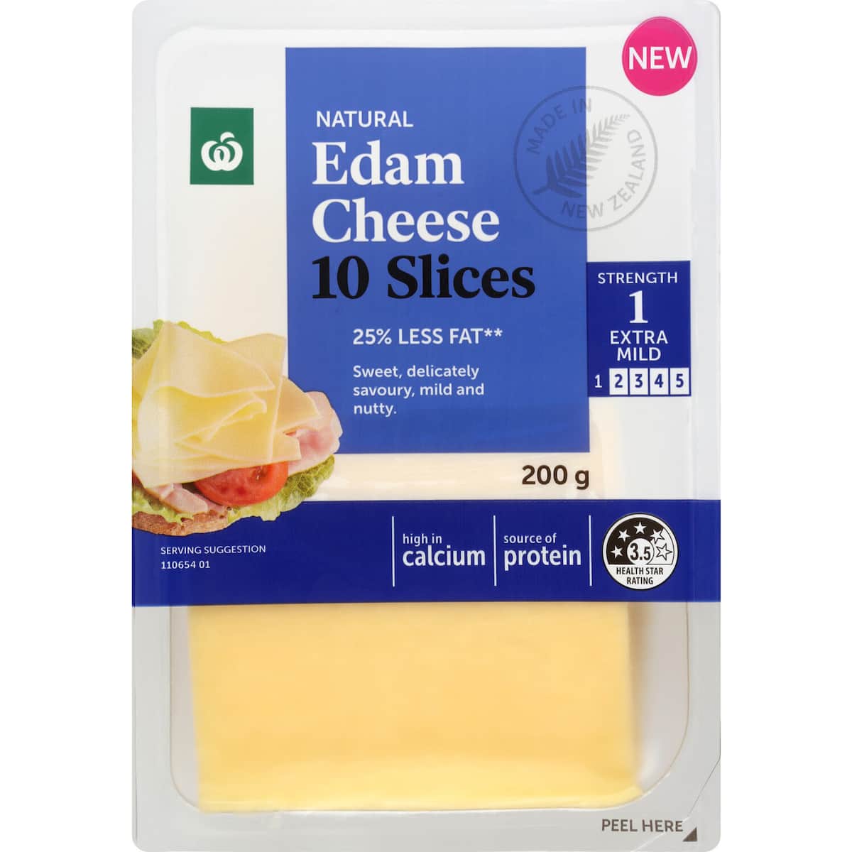 Woolworths Natural Cheese 10 Slices Edam 200g | bunch