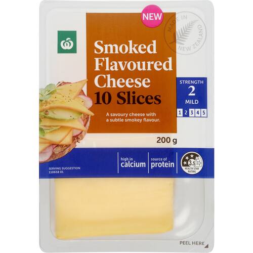 Woolworths Natural Cheese 10 Slices Smoked 200g | bunch