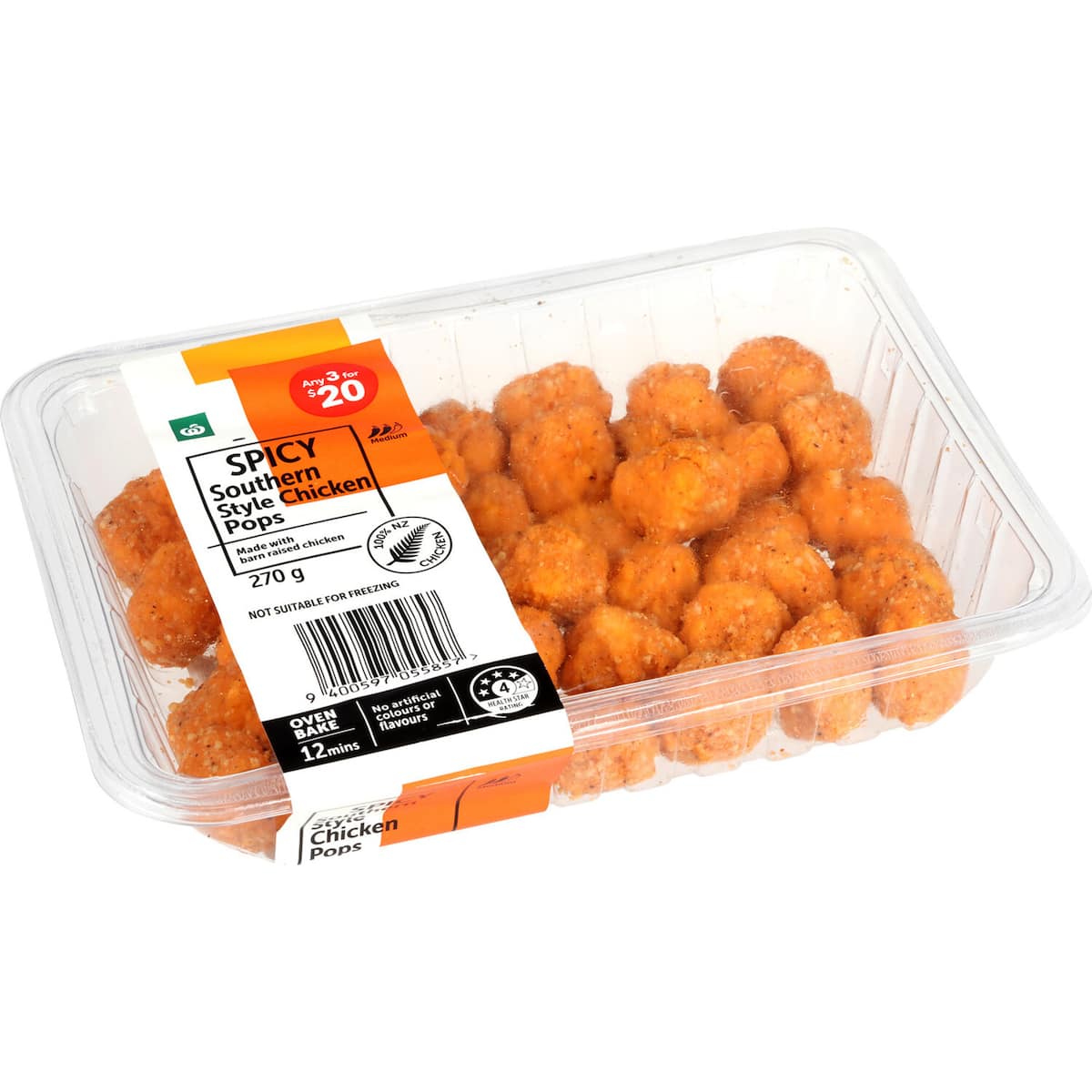 WOW Spicy Southern Style Chicken Pops 270g | bunch