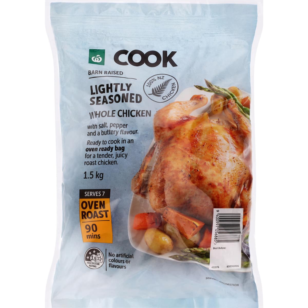 Woolworths Butter Flavoured Oven Ready Whole Chicken 1.5kg | bunch