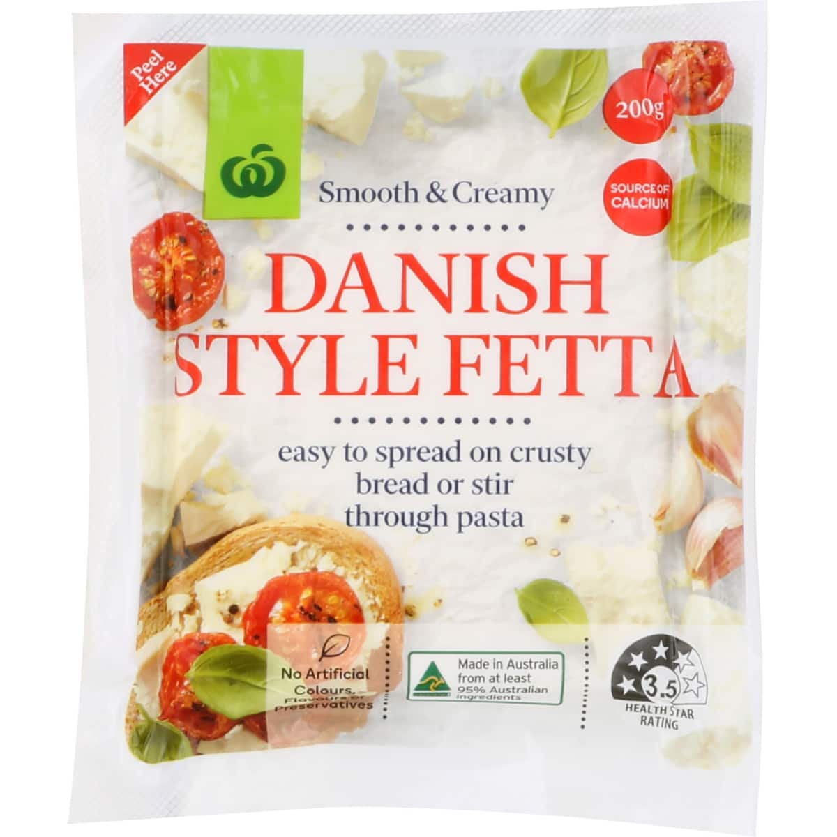 Woolworths Danish Style Fetta 200g | bunch