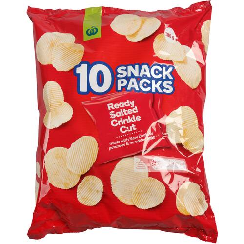 Woolworths Crinkle Cut Chips Ready Salted 10Pk | bunch