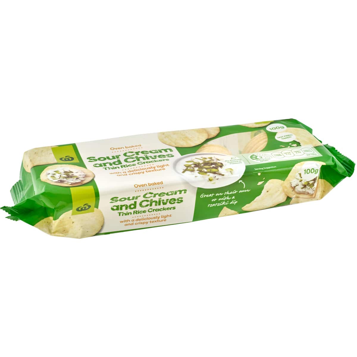 Woolworths Thin Rice Crkr Sour Crm Chives 100G | bunch