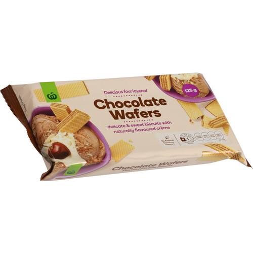Woolworths Creme Filled Chocolate Wafers 125g | bunch