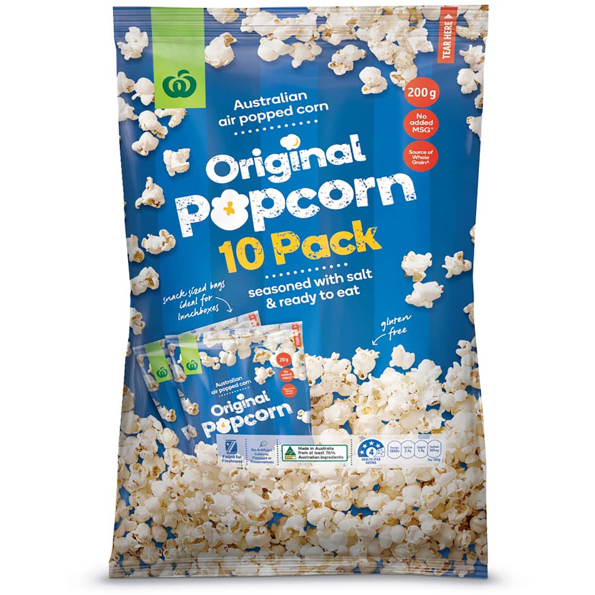 Woolworths Orgl Mltipk Popcorn 10Pk 200G | bunch