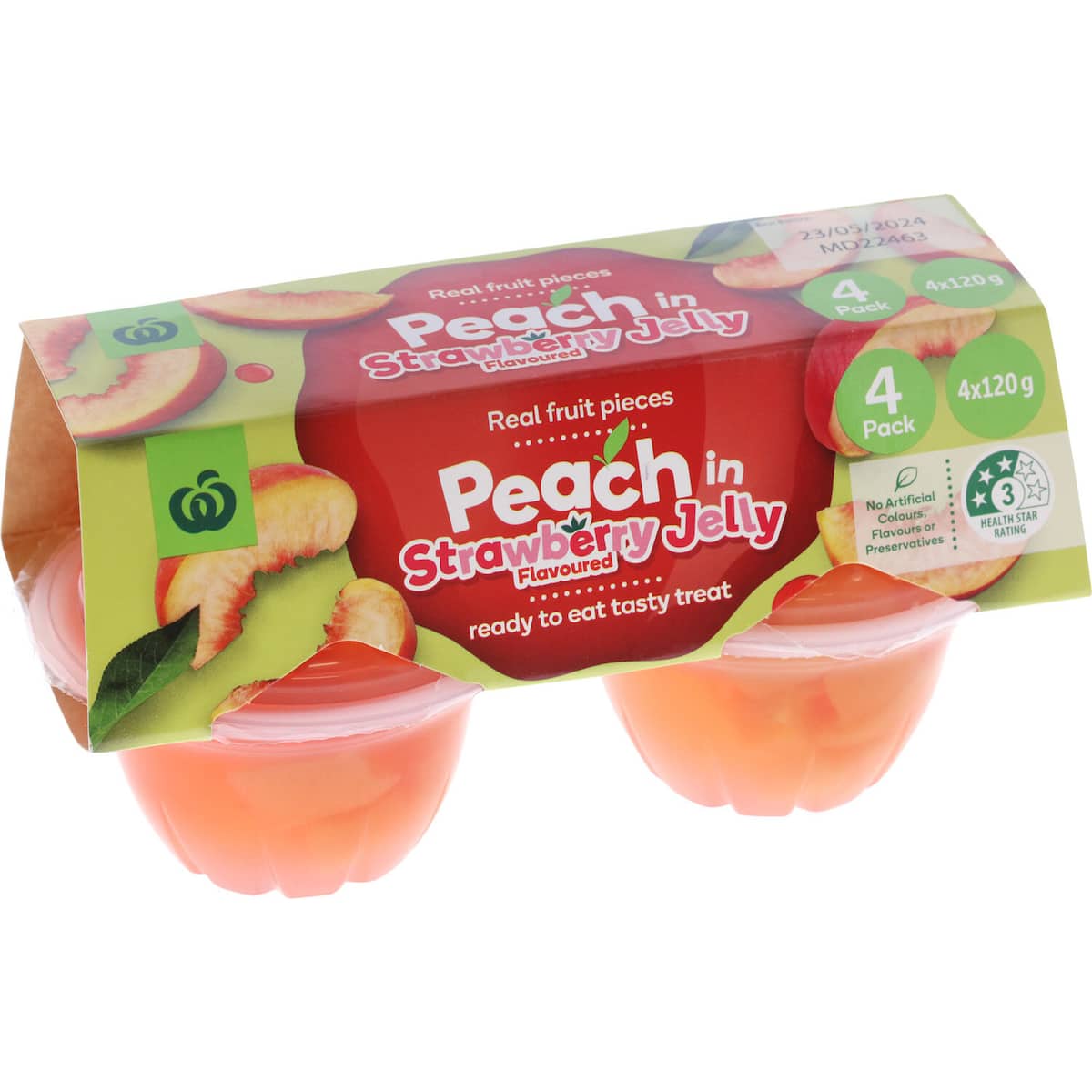 Woolworths Peach inStrwberry Jelly 4x120g | bunch