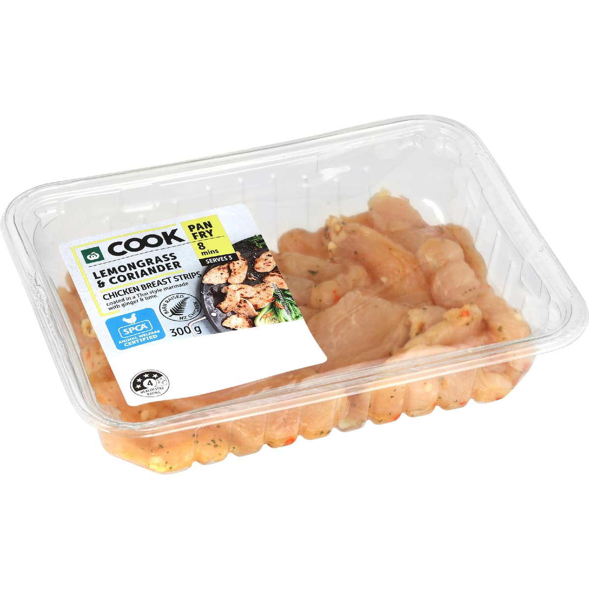Woolworths Cook Chicken Breast Strips Lemongrass & Coriander 300g | bunch